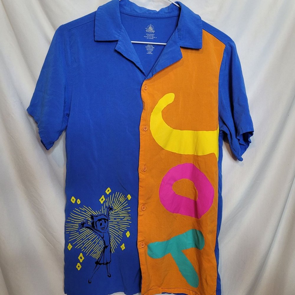 Disney Pixar Inside Out Joy Button Front Shirt Size X… - Gem